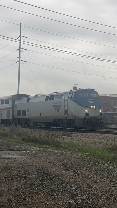Amtrak #55 near Tower 55 - YouTube