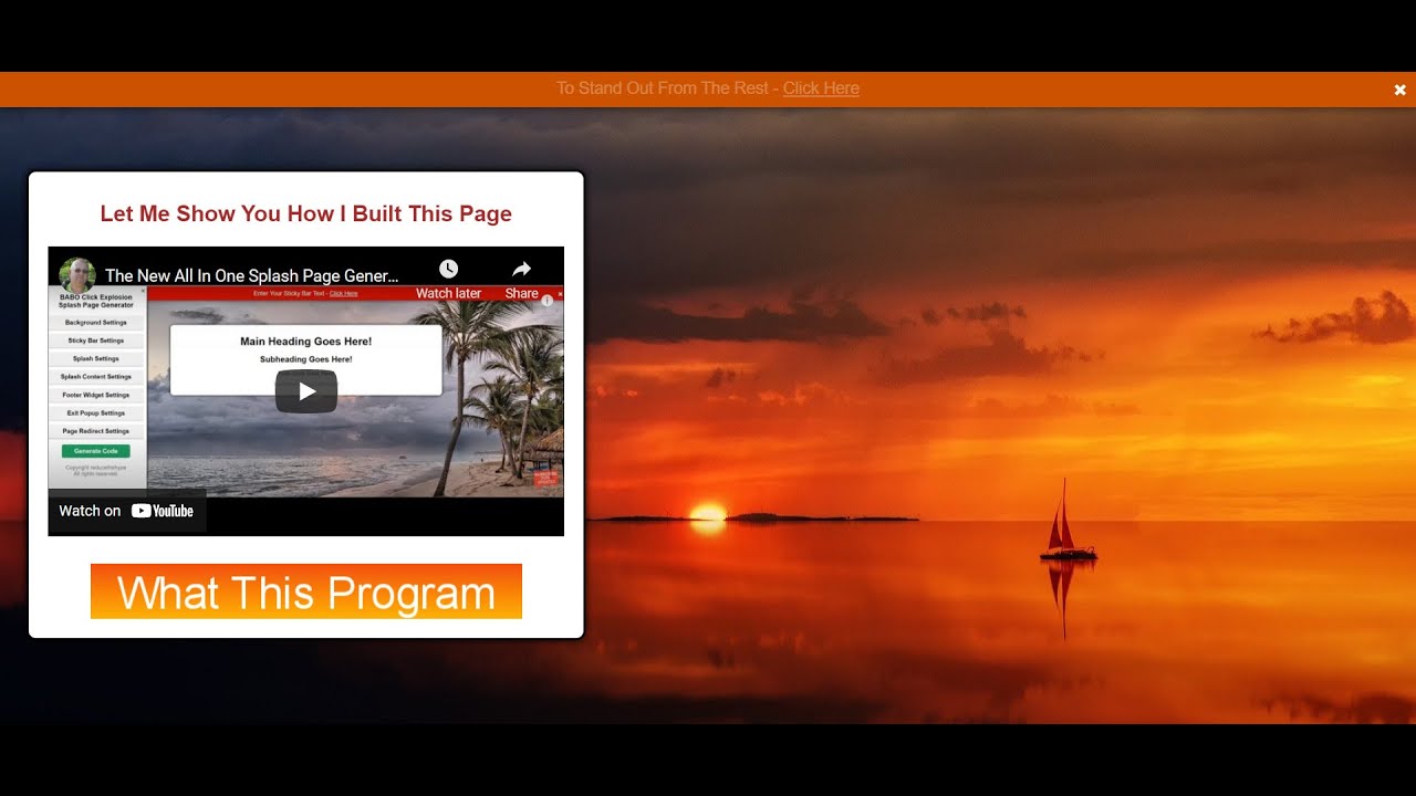 All In One Splash Or Capture Page Template Builder - YouTube