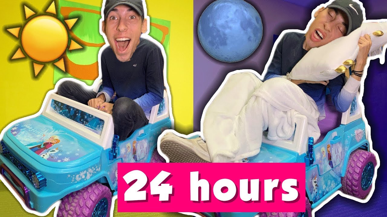Spending 24 Hours In A Toy Car - YouTube