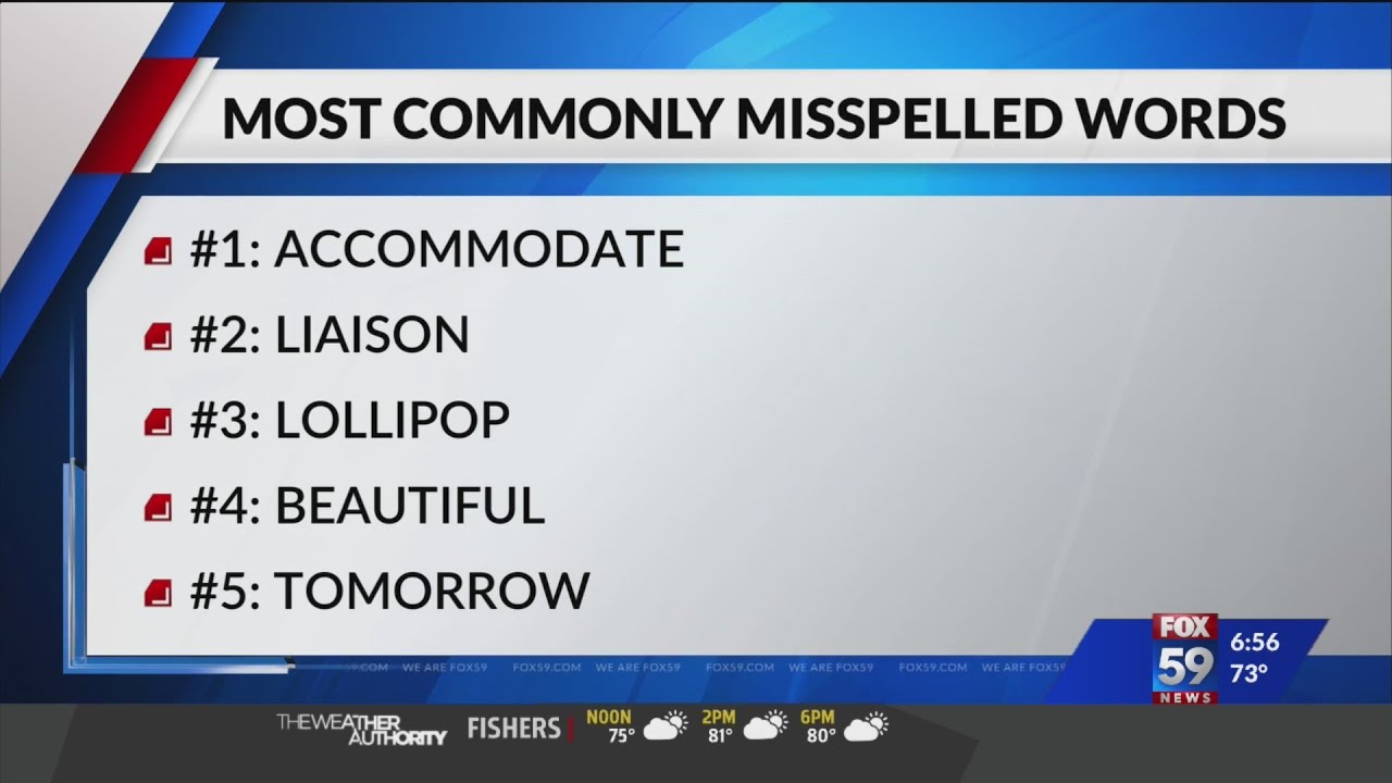 Most commonly misspelled words - YouTube