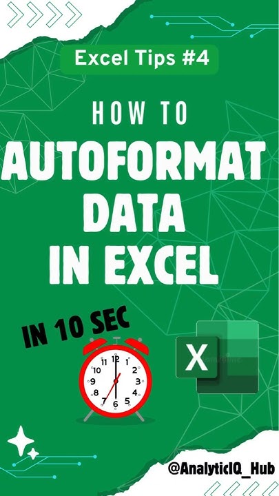 HOW TO AUTOFORMAT DATA IN EXCEL #analyticiq #excel #exceltips #exceltricks #excelhacks # ...