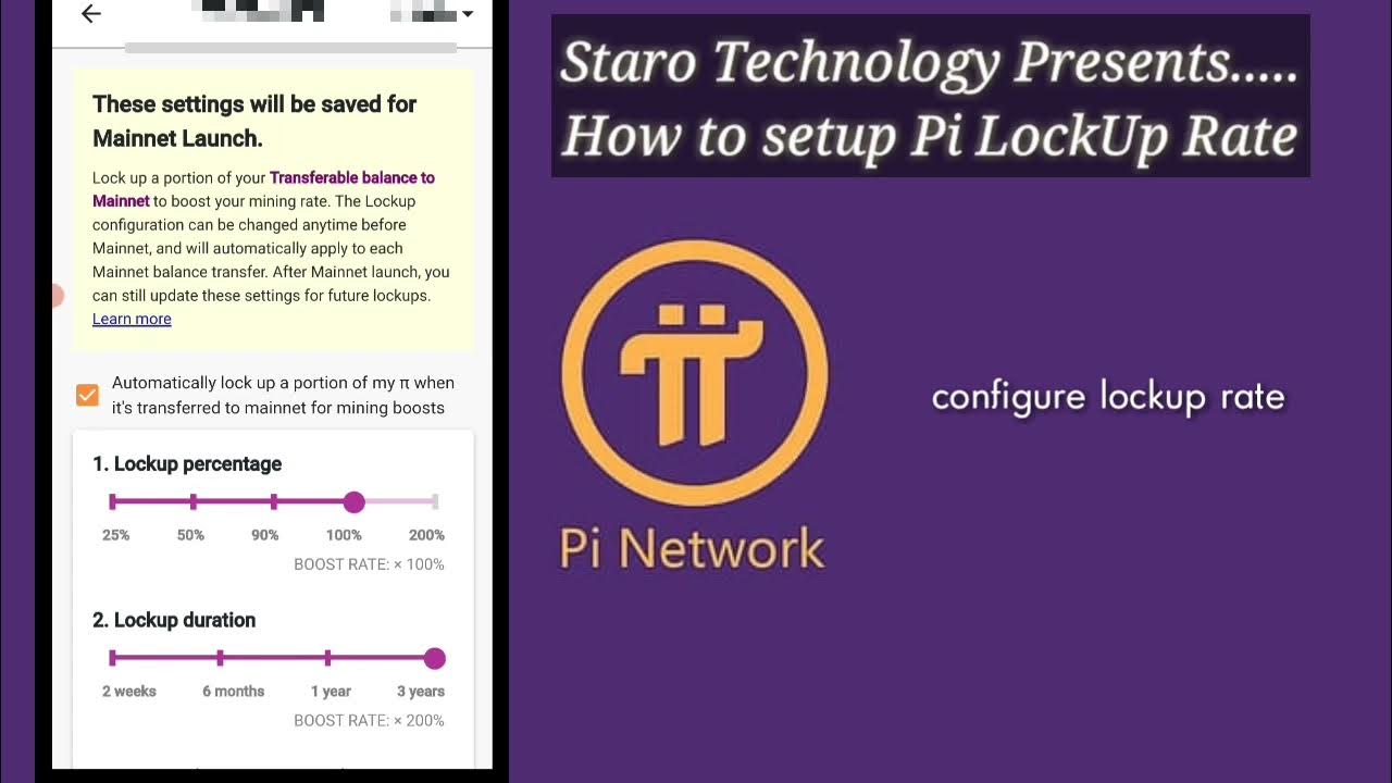 Pi Network 009: How to Setup Pi Lockup Rate - YouTube