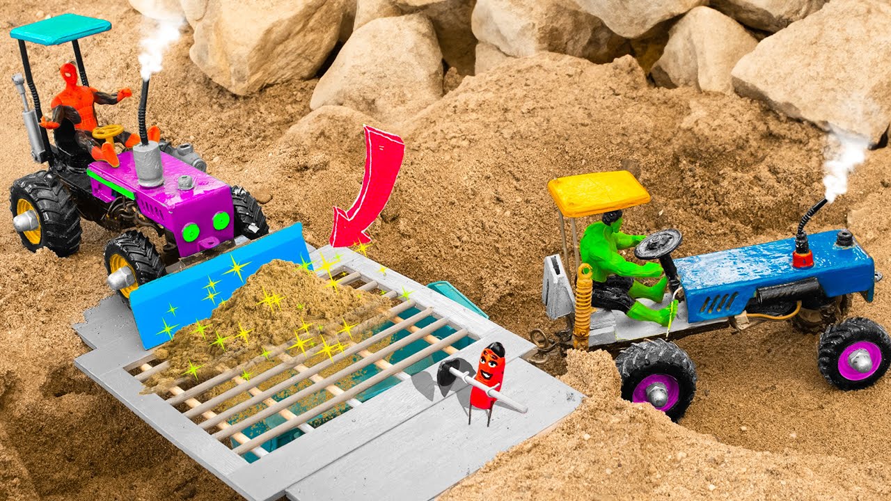 Wadidau...!!! Diy mini tractor trolley sand loading science project ...