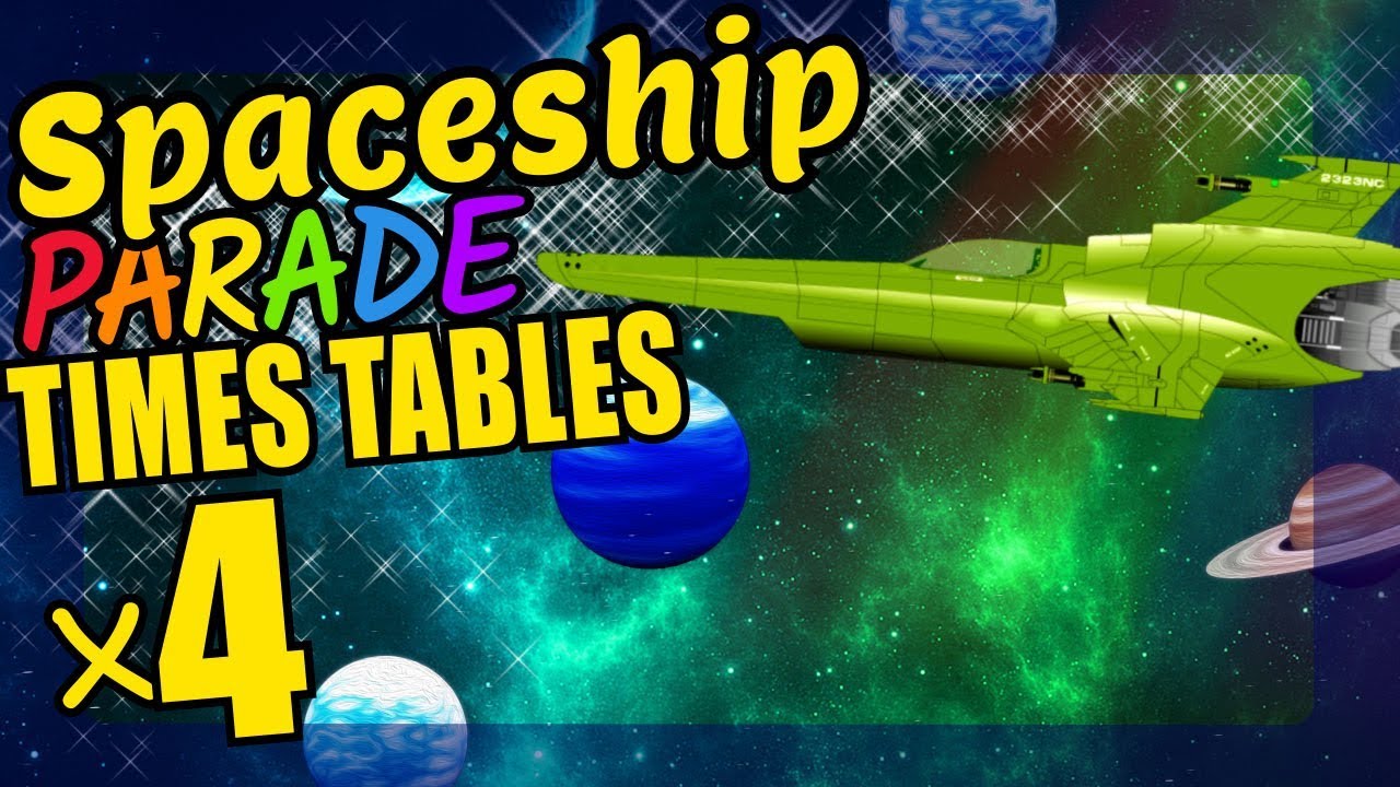 Spaceships Teaching Multiplication Times Tables x4 Educational Math ...