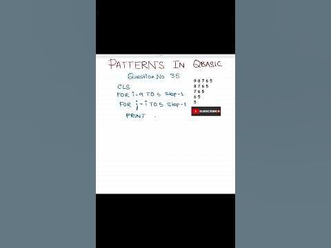Qbasic Pattern(Part 35)#youtubeshorts #shots #sort #qbasic Programs using Qbasic| Qbasic Program ...