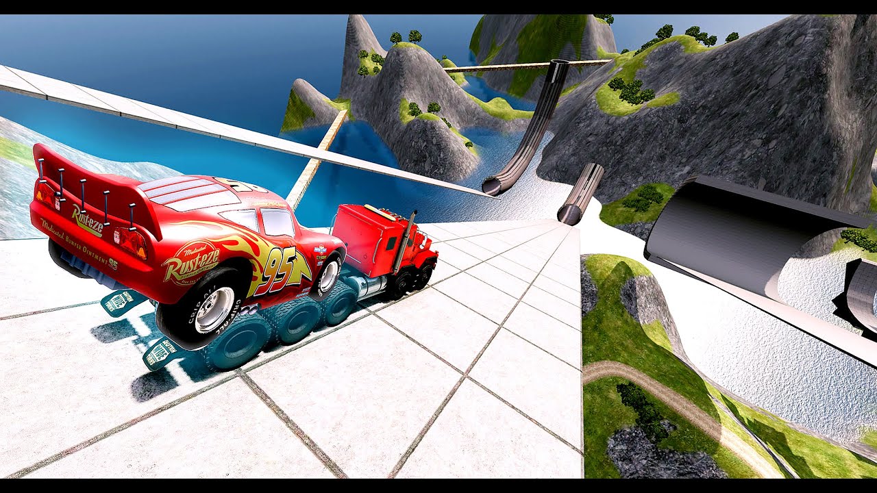 DRIVING OFF THE BIGGEST MEGA RAMPS!🙋‍♀️(BeamNG Drive) - YouTube