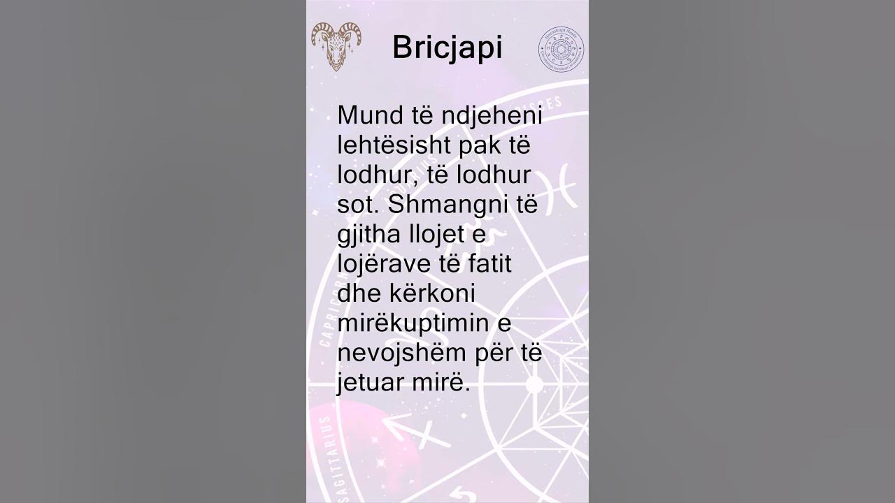 Bricjapi: horoskopi i se e shtunë 23 Nëntor 2024 #short - YouTube