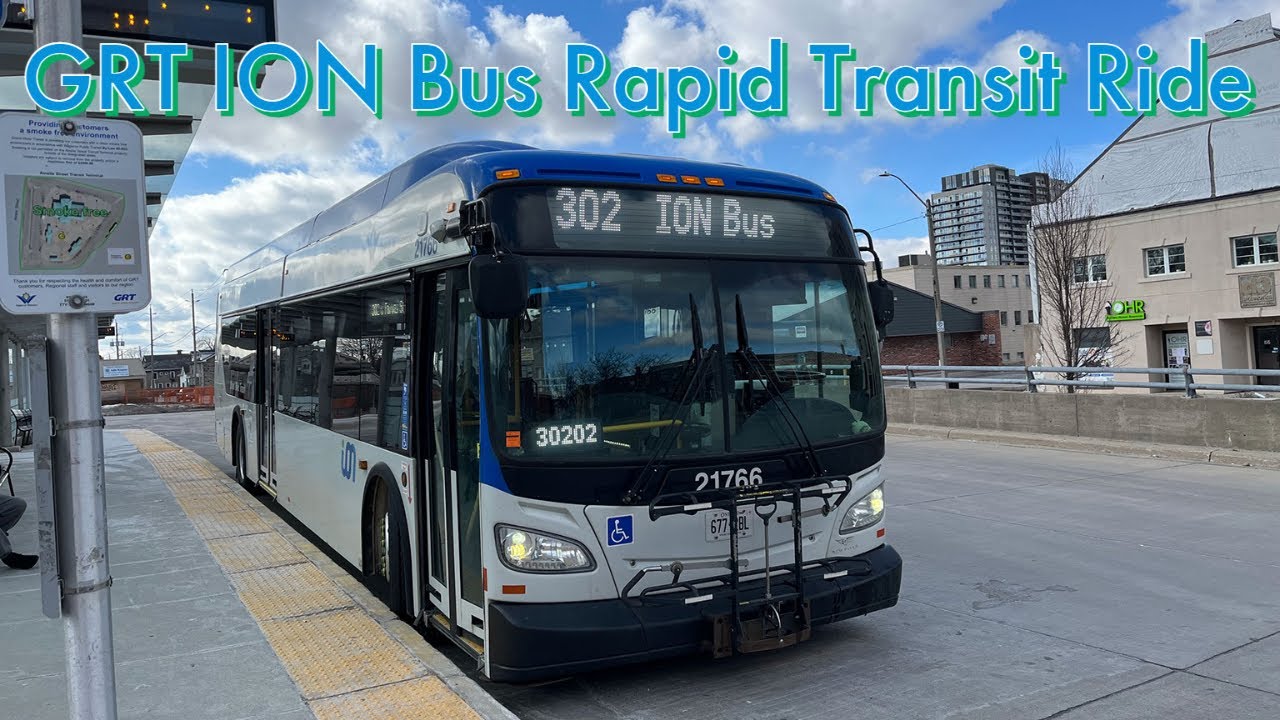 Cambridge GRT ION Bus Rapid Transit Ride on Route 302 2/20/2023 - YouTube