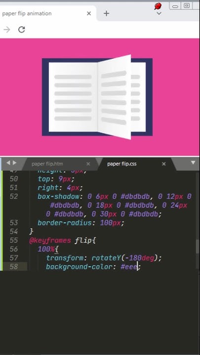 Book Paper Flip Animation in HTML CSS #shorts #cssanimation #trending - YouTube