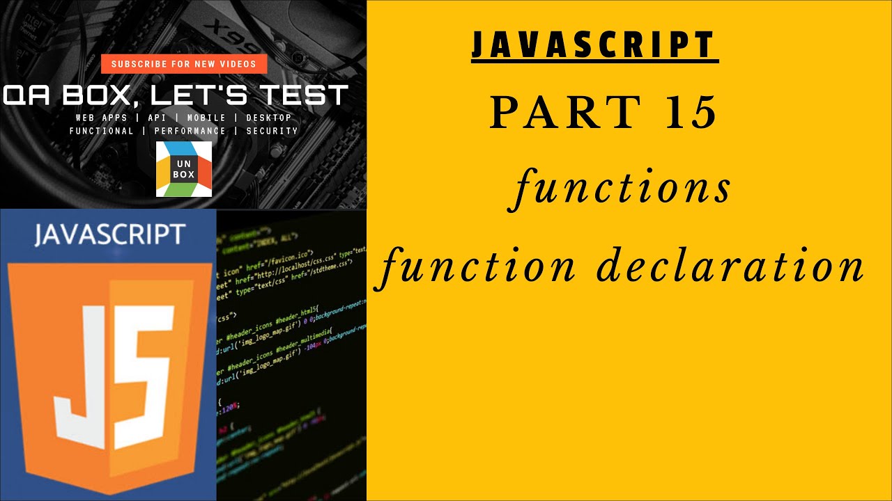 Part 15 - Javascript - Functions (function Declaration) - Youtube