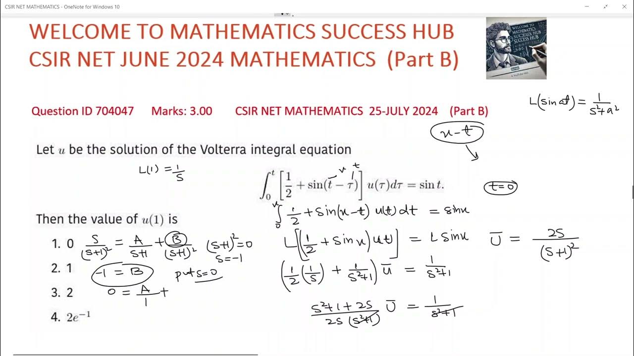 CSIR NET JUNE 2024 MATHEMATICAL SCIENCES PART B Solution (II) - YouTube
