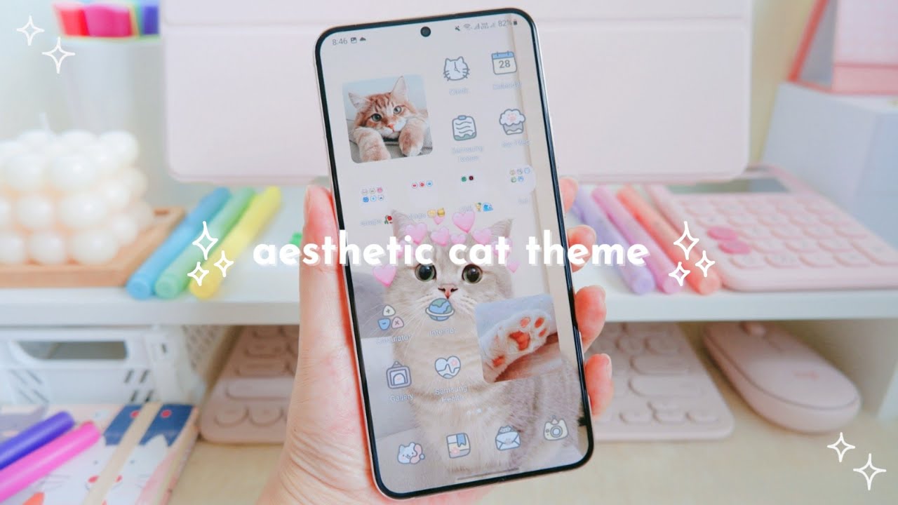 how to make your phone aesthetic ️ cat theme 🐈 - YouTube