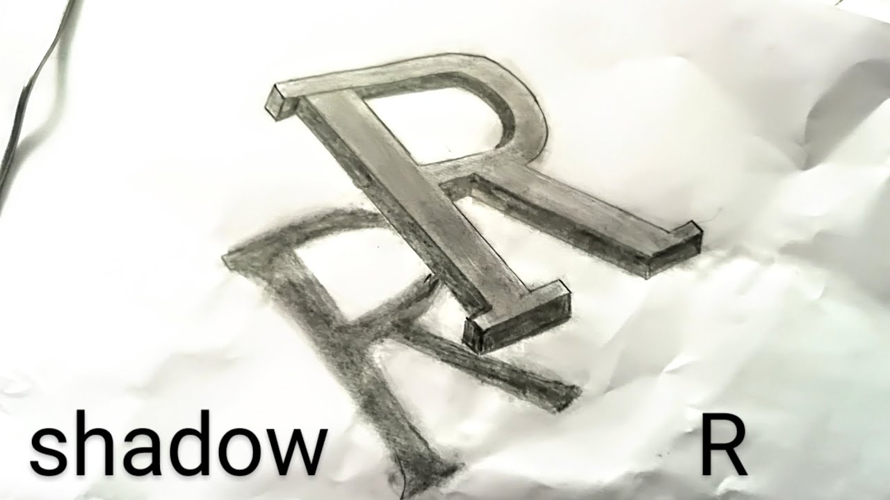 How to draw 3D stylish R /pencil ️ R- 3D art/master calligraphy art 🎨# ...