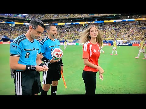 Cute coin-girl has her moment at World Cup-cup 26 - Brasil v Scotland