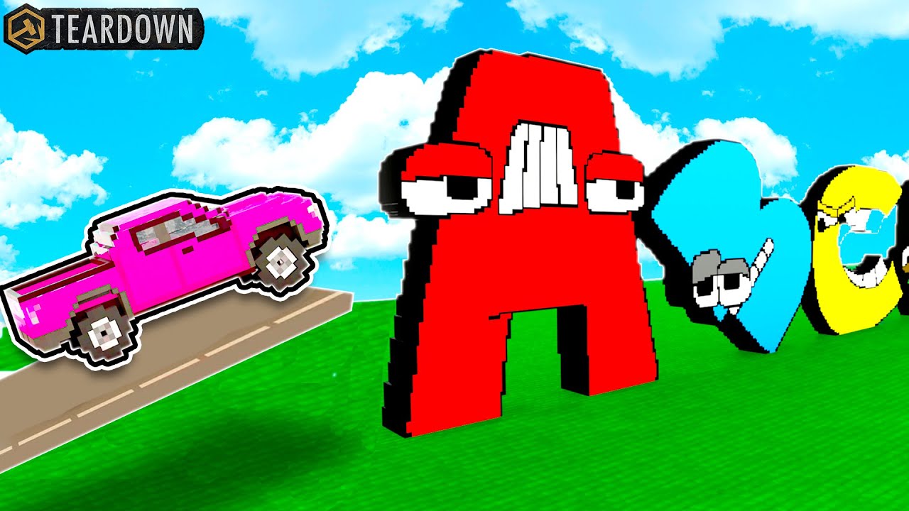 Cars Jump over Alphabet Lore | Teardown - YouTube