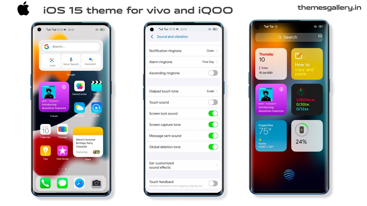 iOS 15 theme for vivo | Highly customized ios theme - YouTube