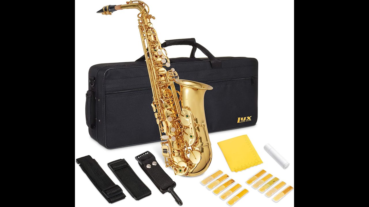 LyxJam Alto Saxophone E Flat Brass Sax Beginners Kit, Mouthpiece, Neck ...