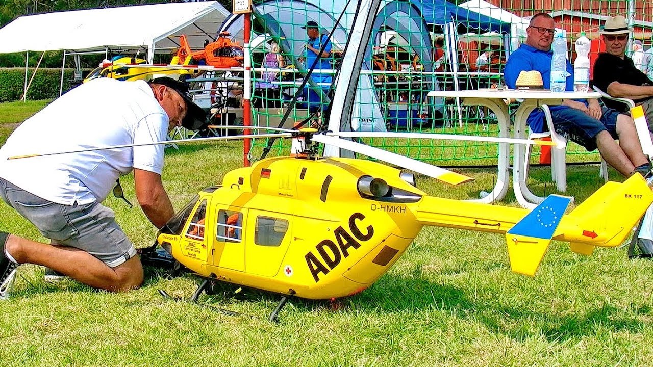 WOW !!! AMAZING !!! BIG RC BK-117 ADAC SCALE MODEL ELECTRIC HELICOPTER ...