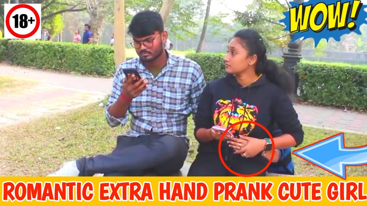 Romantic Extra Hand Prank On Cute Girl Extra Hand Prank Part 4