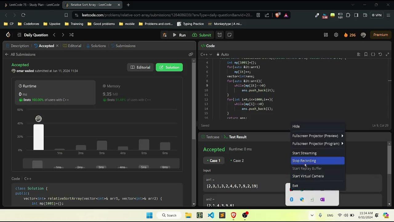 1122 Relative Sort Array Leetcode Easy Youtube