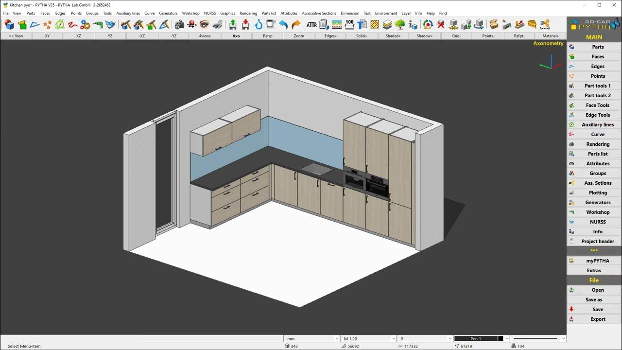 PYTHA 3D CAD | KitchenWizard II - YouTube