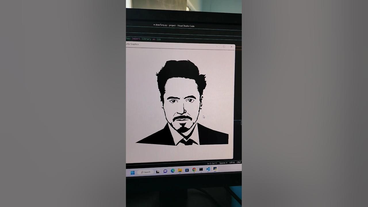 Drawing Tony Stark Using Python 3 Line Code Using Python Python Python Tonystark Ironman