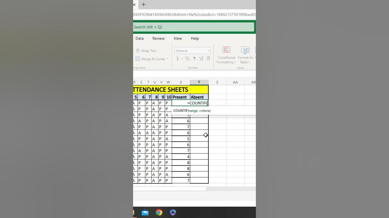Attendance Sheets Create In excel👍 Basic terms | Tricks Video In Excel #countif #excel #countifs ...