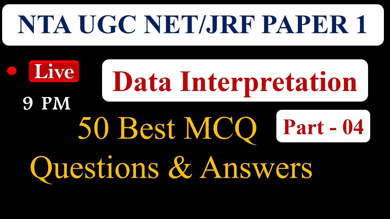 Data Interpretation Mcq Hindi Nta Ugc Net 2021 Paper 1 Objective Questions Part 4 Youtube
