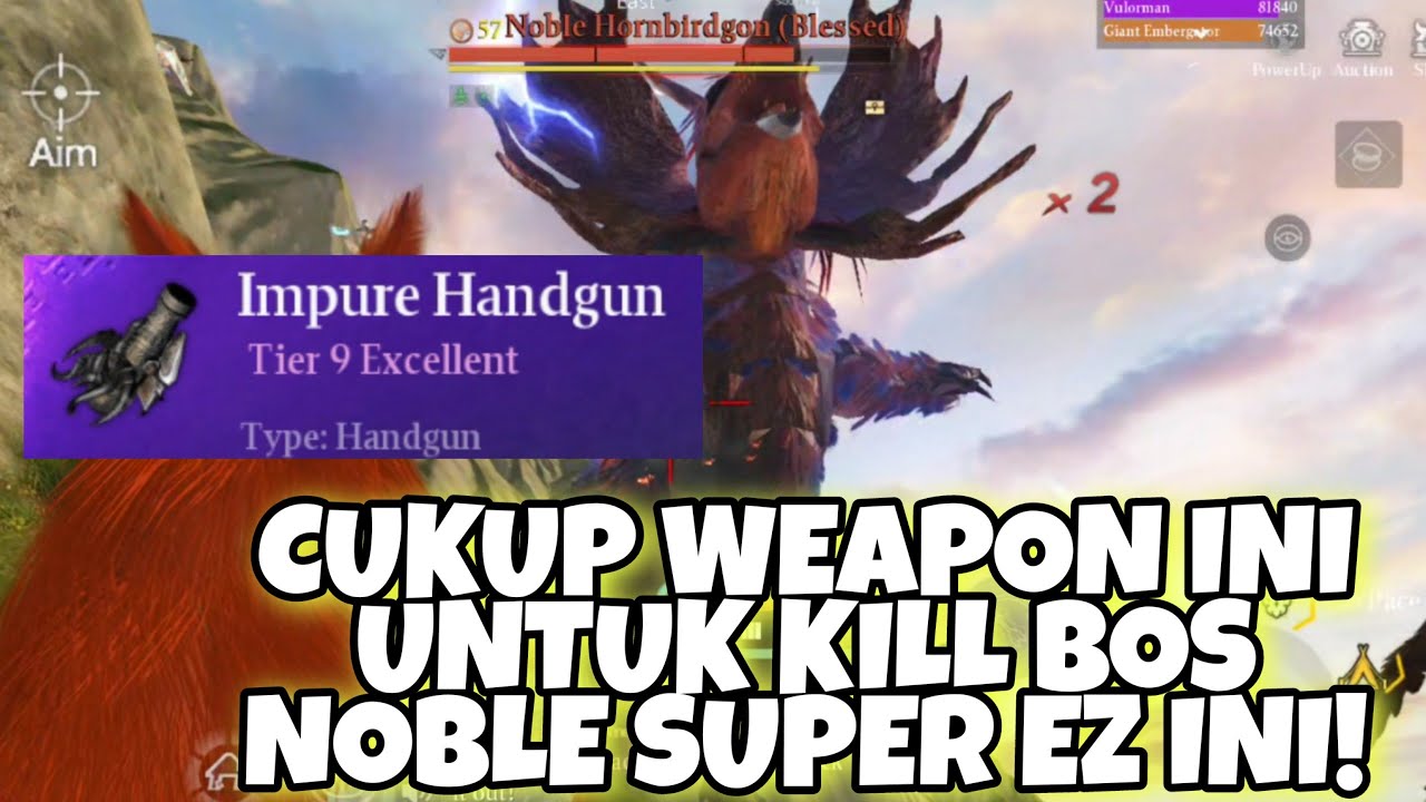 TIPS SOLO KILL BOS LEVEL 57 NOBLE HORNBIRDGON (BLESSED) | CUKUP HANDGUN ...