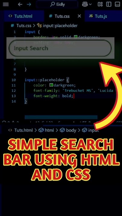 Simple Search Bar | HTML & CSS #coding #codewithmukhiteee - YouTube