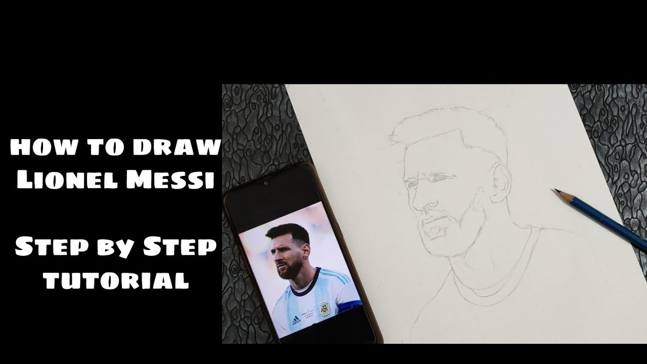 How to draw Lionel Messi Drawing😍 // Step by Step outline tutorial for ...