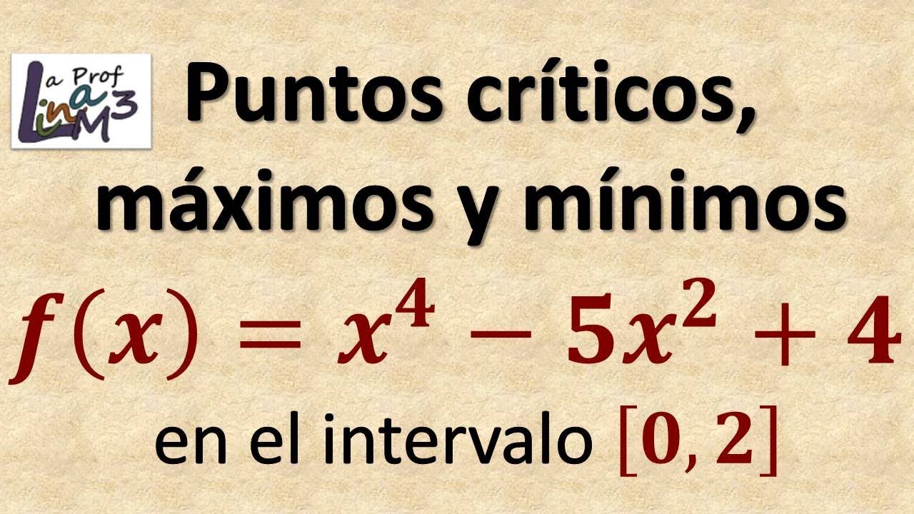M ximos Y M nimos De La Funci n F x x 4 5x 2 4 La Prof Lina M3 YouTube