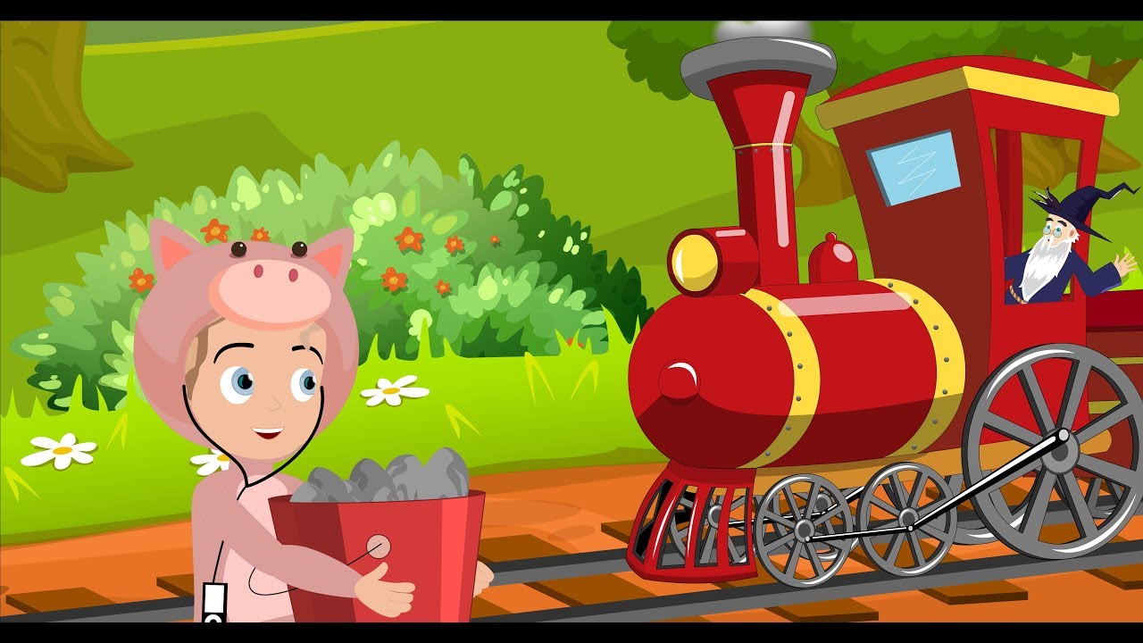 Piggy on the Railway picking up stones | Nursery Rhyme for Kids - YouTube