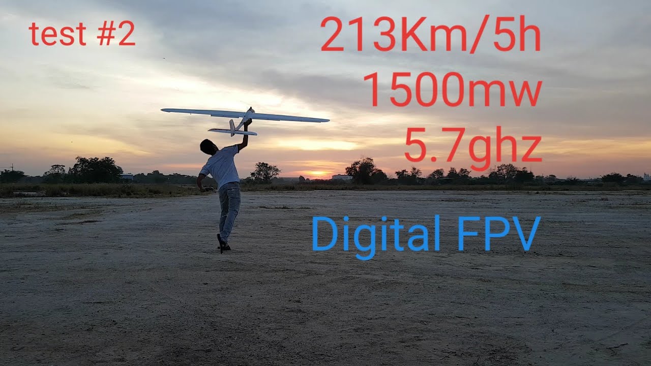 Phoenix 2400 + Ruby HD (213km/5h ..1500mW/5.7ghz Digital FPV) test 2 ...