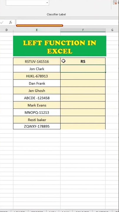 Left Function In Excel Shorts Youtubeshorts Excel Exceltutorial Viral Trending Youtube