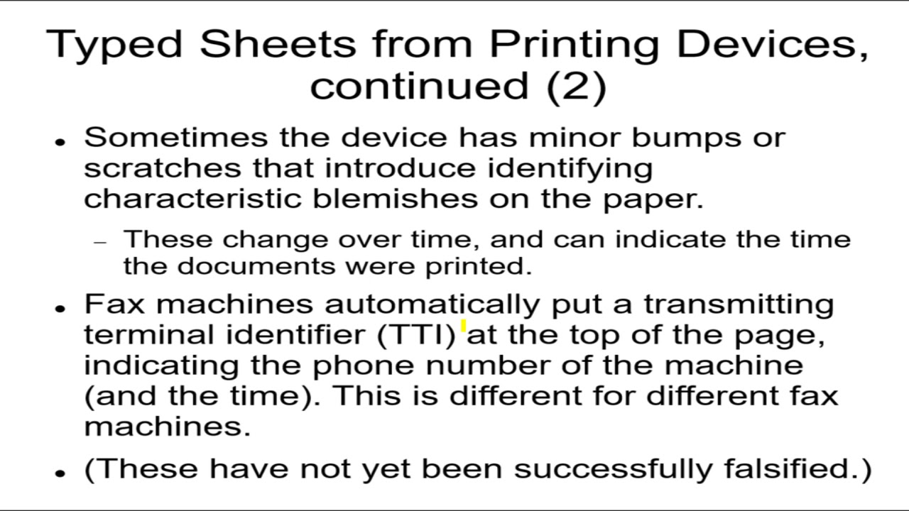 Forensics 19 Questioned Documents 5 Tracing Ink on Printed Paper ...