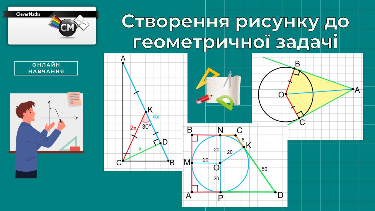 CleverMaths. Створення рисунку до геометричної задачі - YouTube