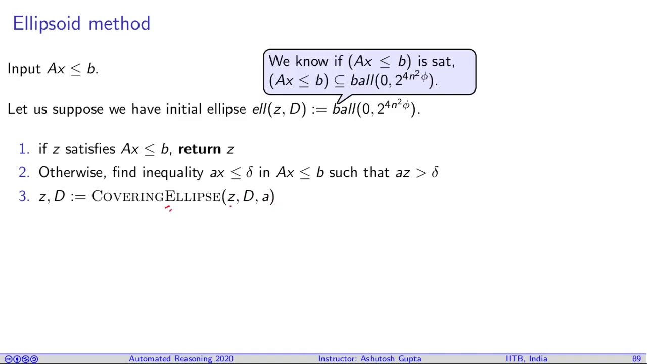 Lecture 15 4 Ellipsoid Methodalgorithm Youtube