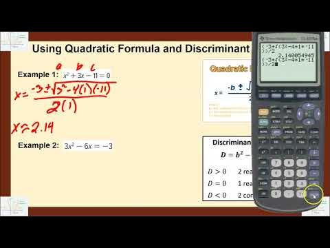 Using the Quadratic Formula and Discriminant Formula - YouTube