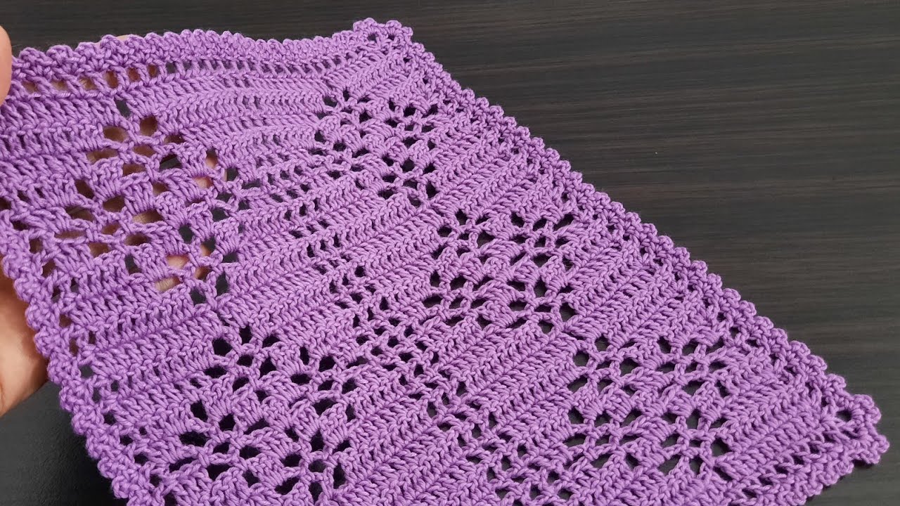 Crochet || Motif Rajutan untuk taplak meja,syal,sarban dll - YouTube