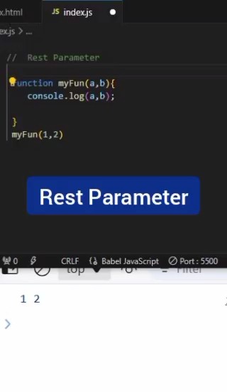 Rest Parameter in JavaScript #shorts #shortvideo #javascript - YouTube