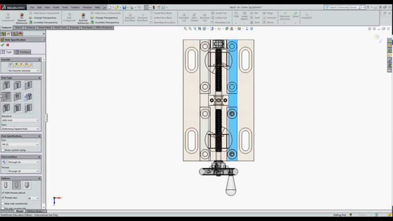 Adding in Context Hole Wizard Holes - YouTube