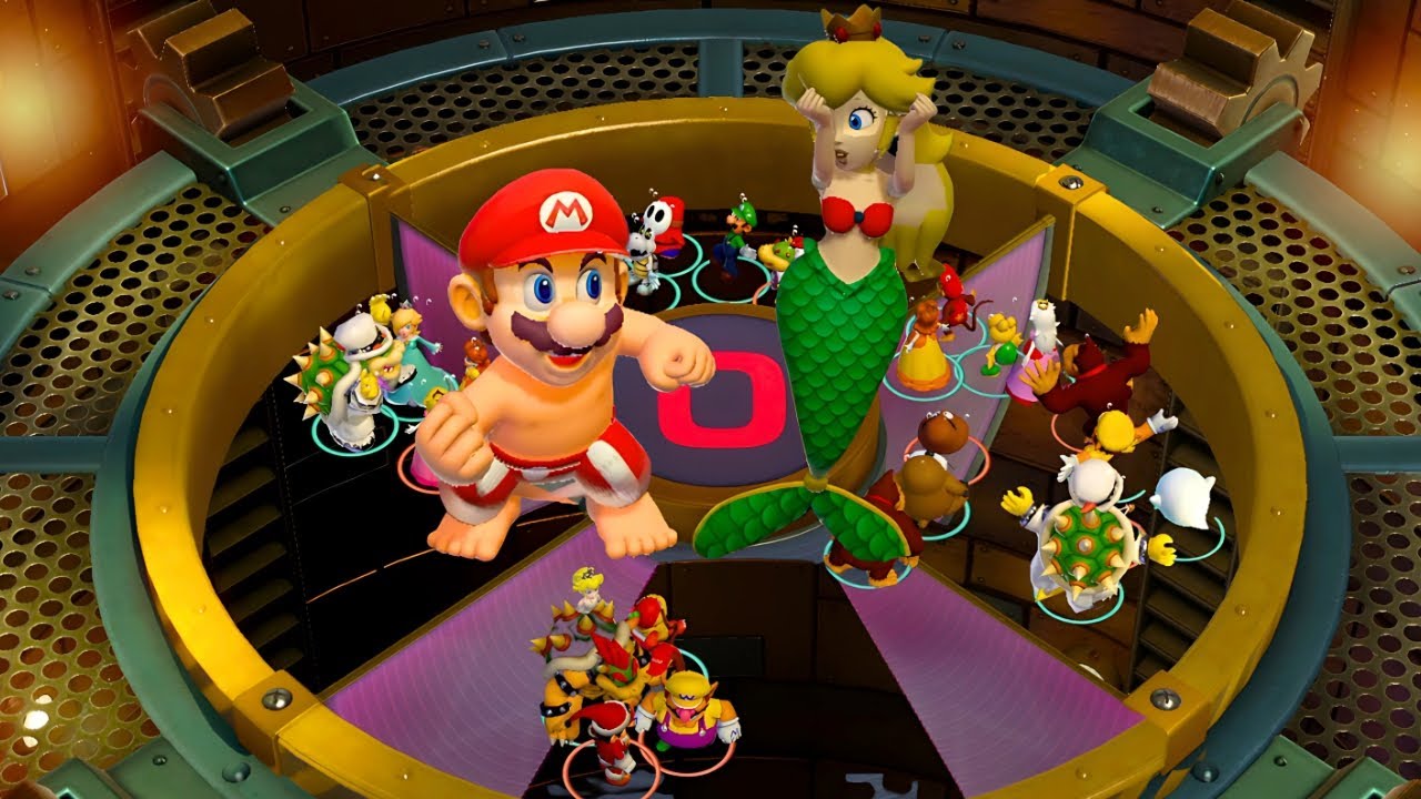 Super Mario Party Beach Showdown: Mario vs Mermaid Peach vs Wario vs ...