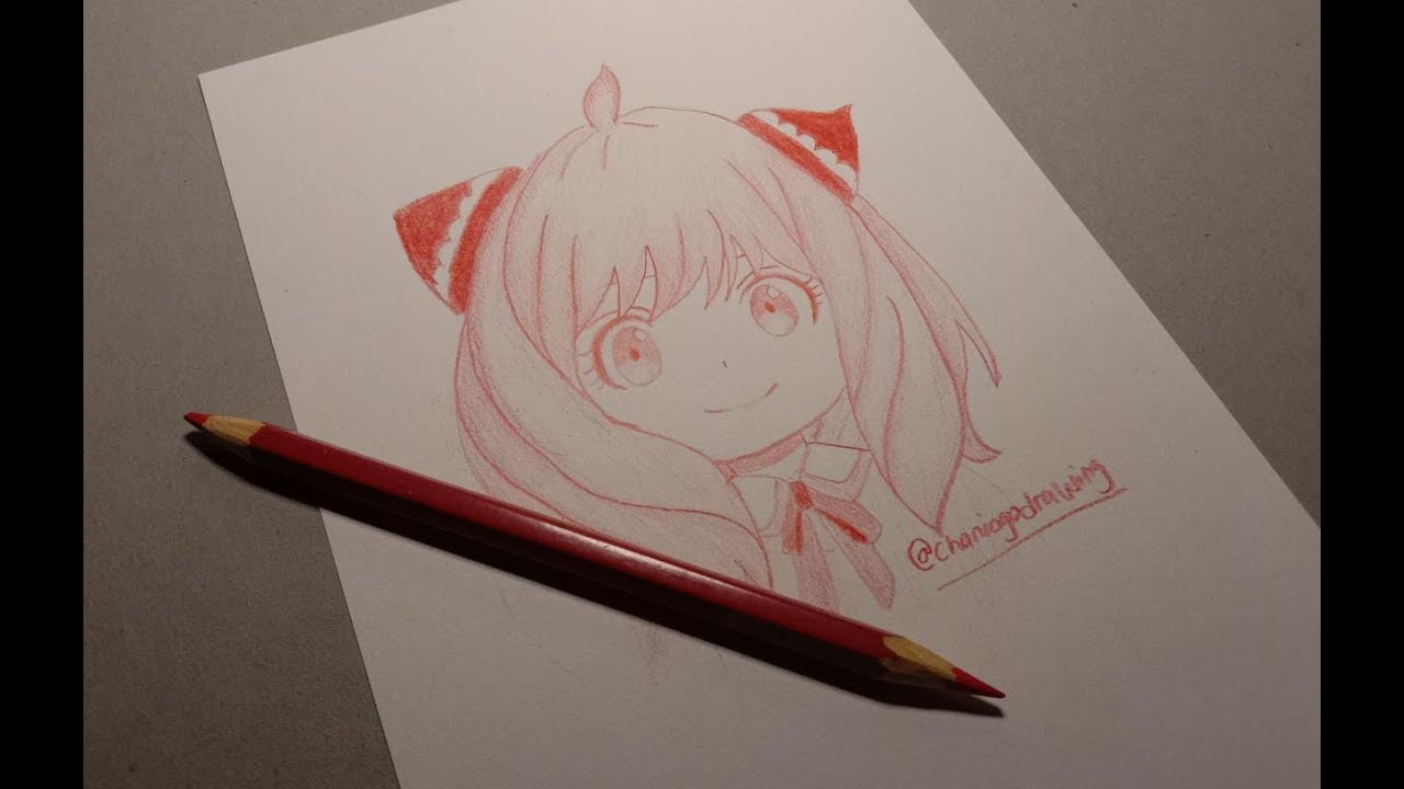 how to draw anime anya in red [ Anime Drawing for Beginners ] - YouTube