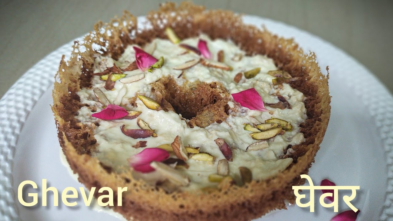 Ghevar recipe | malai ghevar recipe | ghevar recipe in hindi ...
