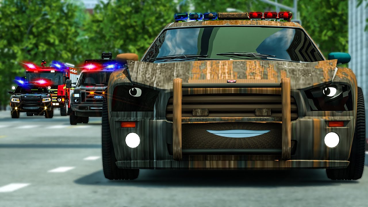 Sergeant Lucas the Police Car Tries to Catch Old Villian Car Who ...