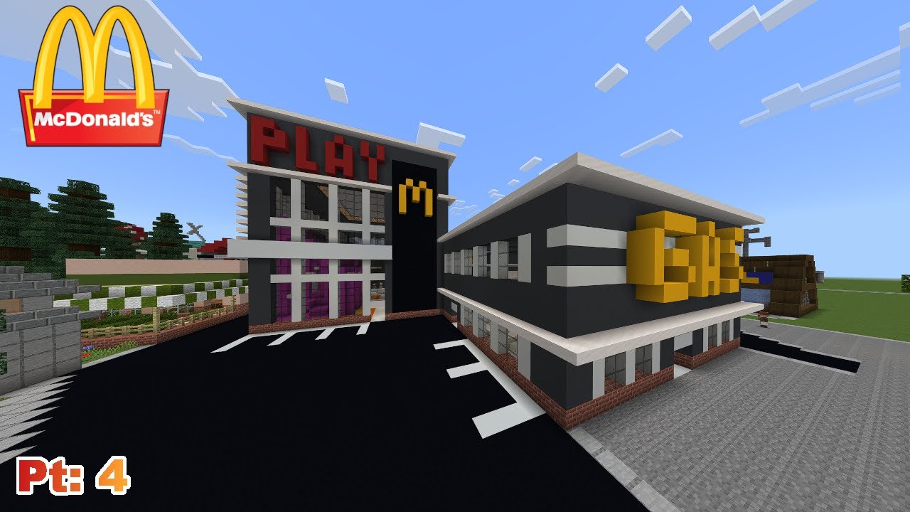 Minecraft Tutorial!: How to Build a Modern McDonalds! **Gas Station ...