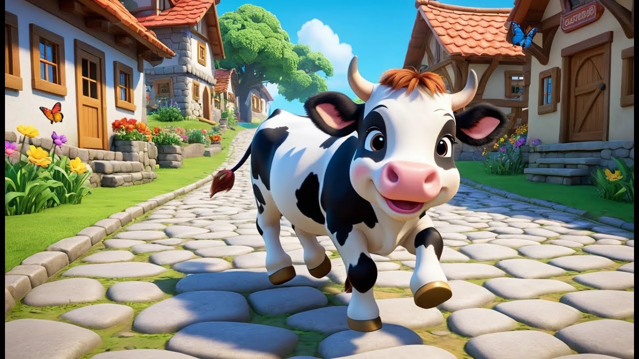 Baby Cow Goes Moo Moo Moo | Cute Farm Animal Song for Kids | Learn Cow ...