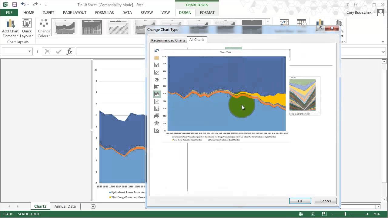 Excel Tip 10 Charts Part Three Area Charts - YouTube