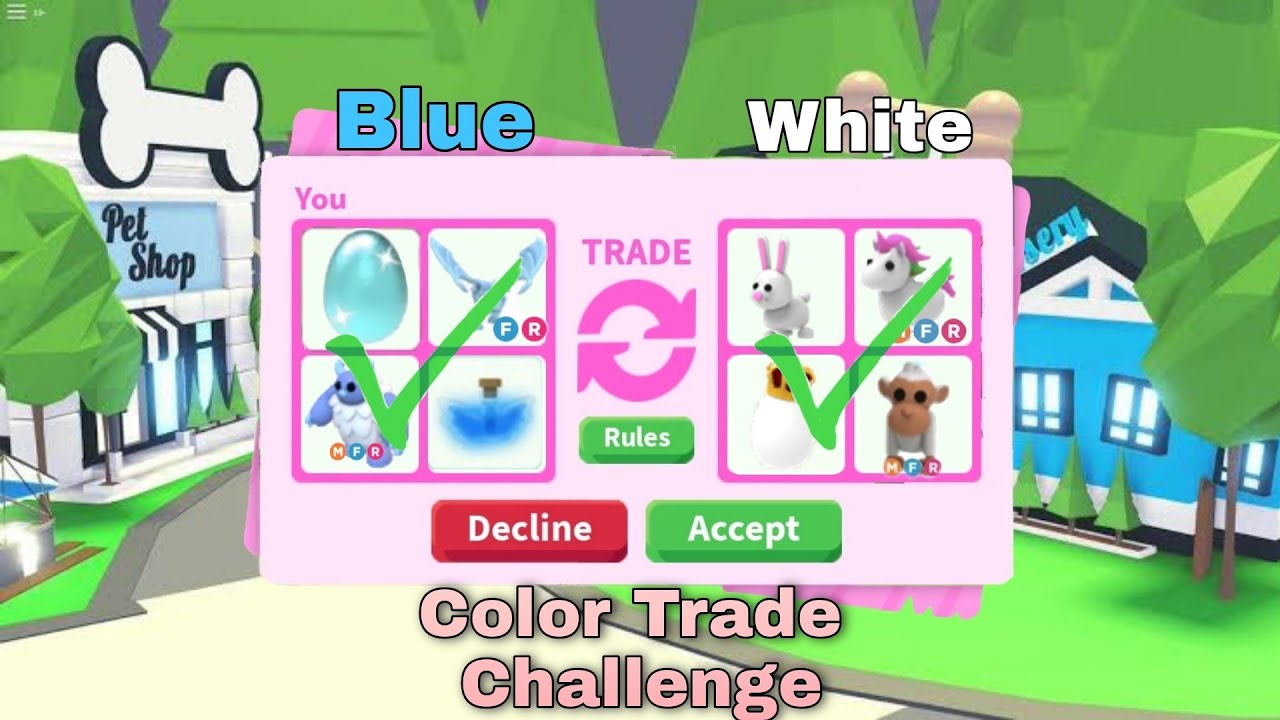 Adopt me challenge (Color Trade) And Give Aways - YouTube
